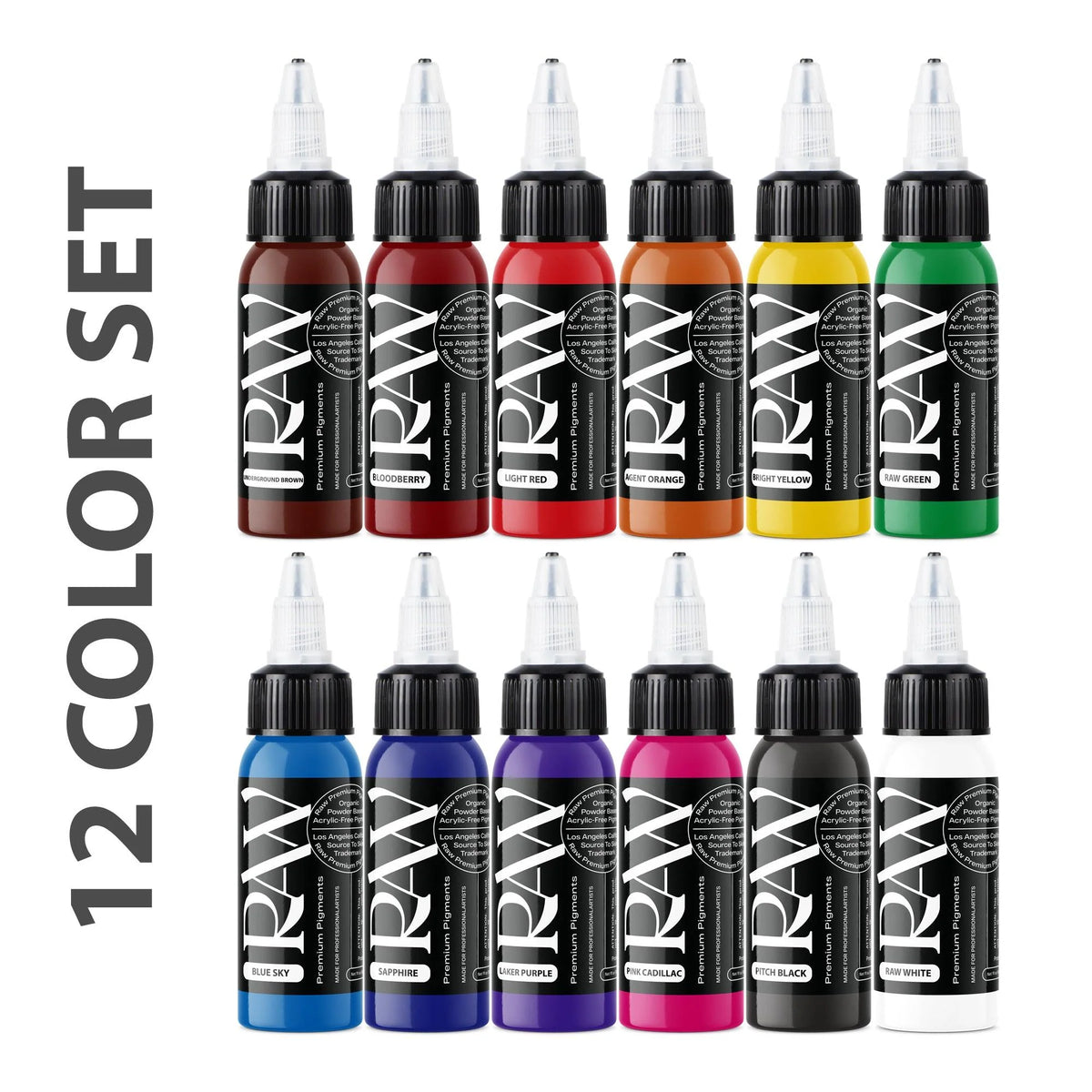 Basics set (12 colors) - RAW – Melbourne Tattoo Supplies