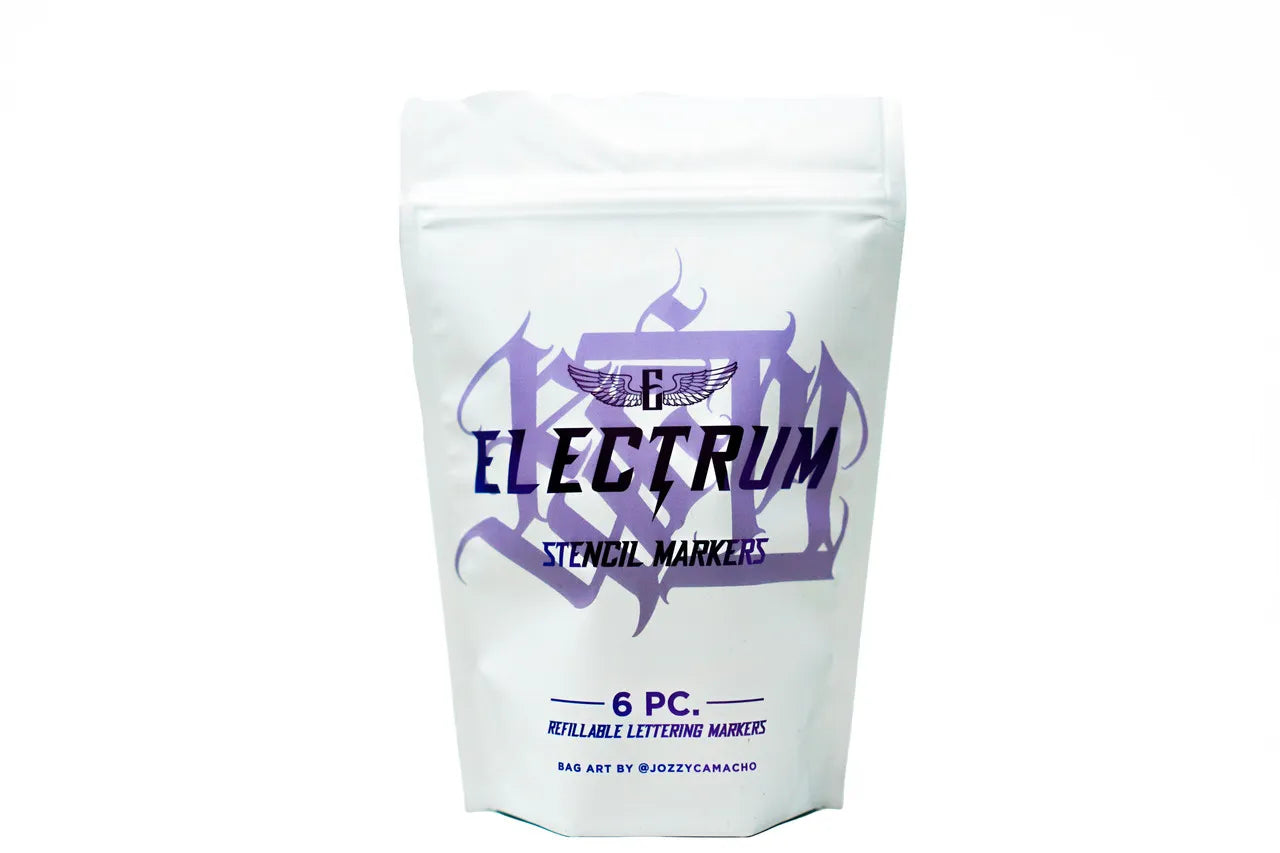 Electrum refillable stencil lettering markers - pack of 6