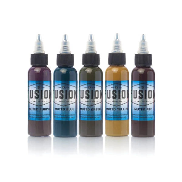 Fusion Ink - Muted 5 Colour Set – Melbourne Tattoo Supplies